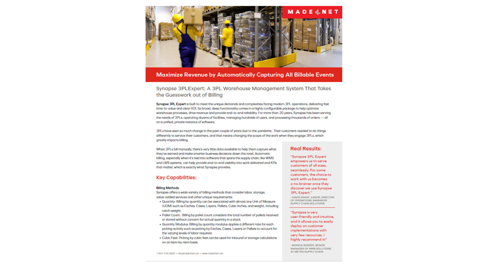 Synapse 3PLExpert Billing | Made4net