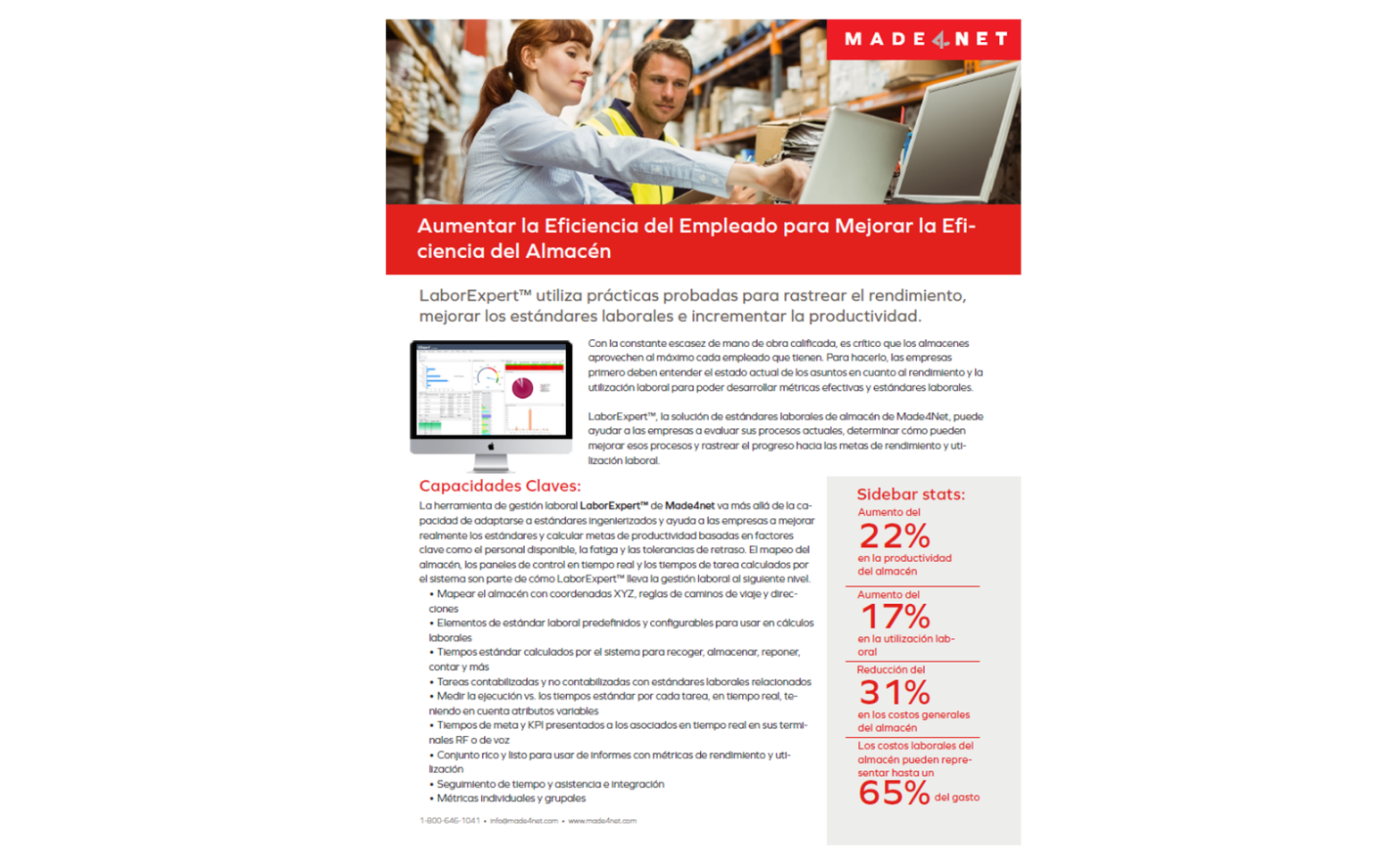 LaborExpert Sales Sheet Spanish | Made4net